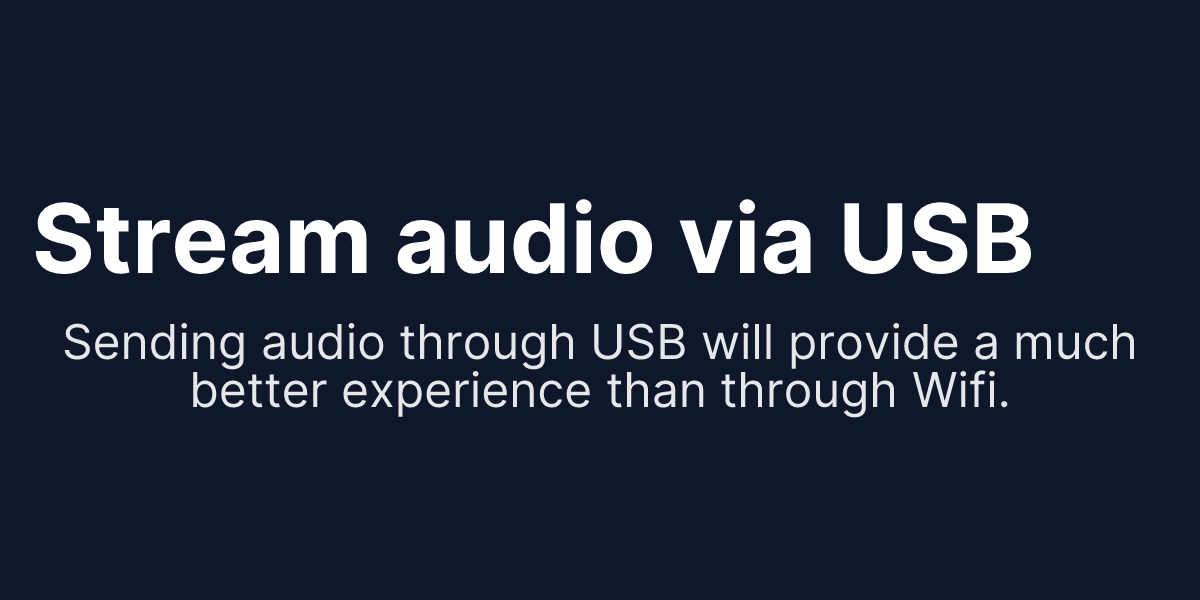 Stream audio via USB - AudioRelay