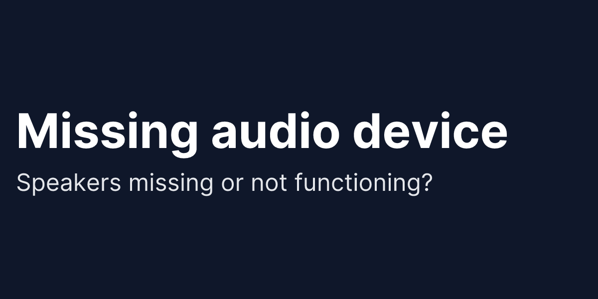 Missing audio device - AudioRelay